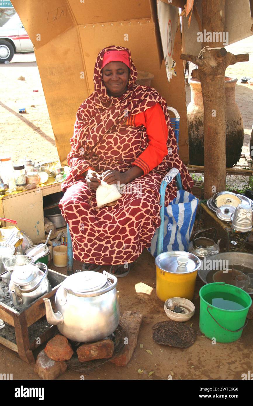 Roadside coffee-seller, Khartoum, Sudan Stock Photo - Alamy
