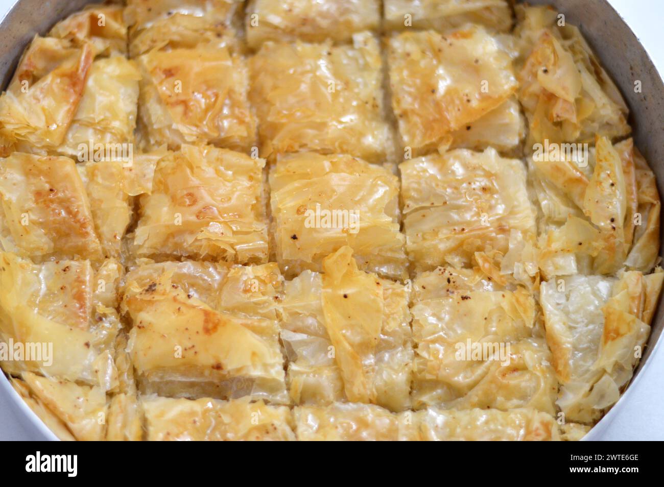 tray of baklava, a sweet middle eastern dessert stuffed with nuts ...