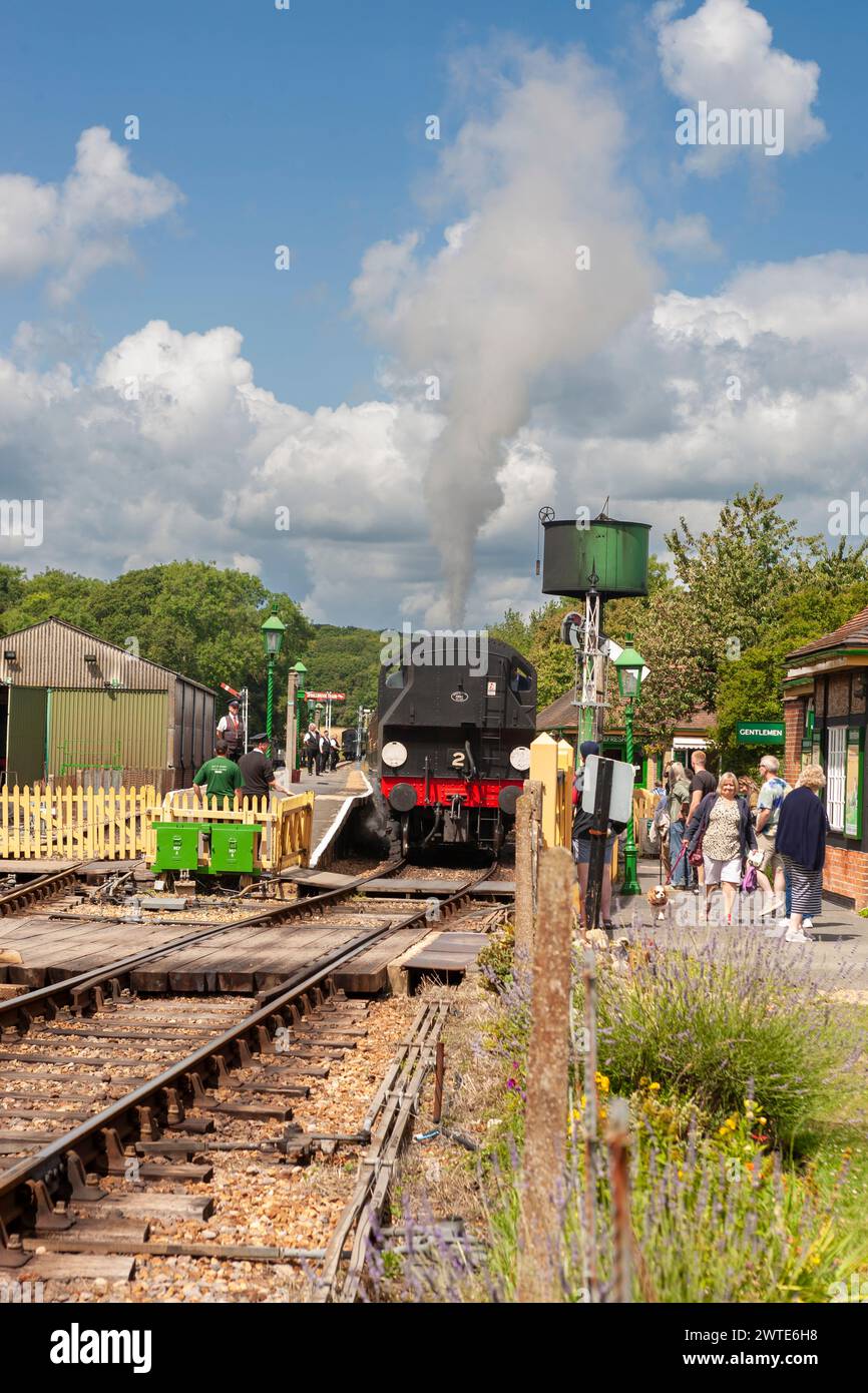 The rear of steam locomotive IVATT CLASS 2, No 41298, preparing to haul ...