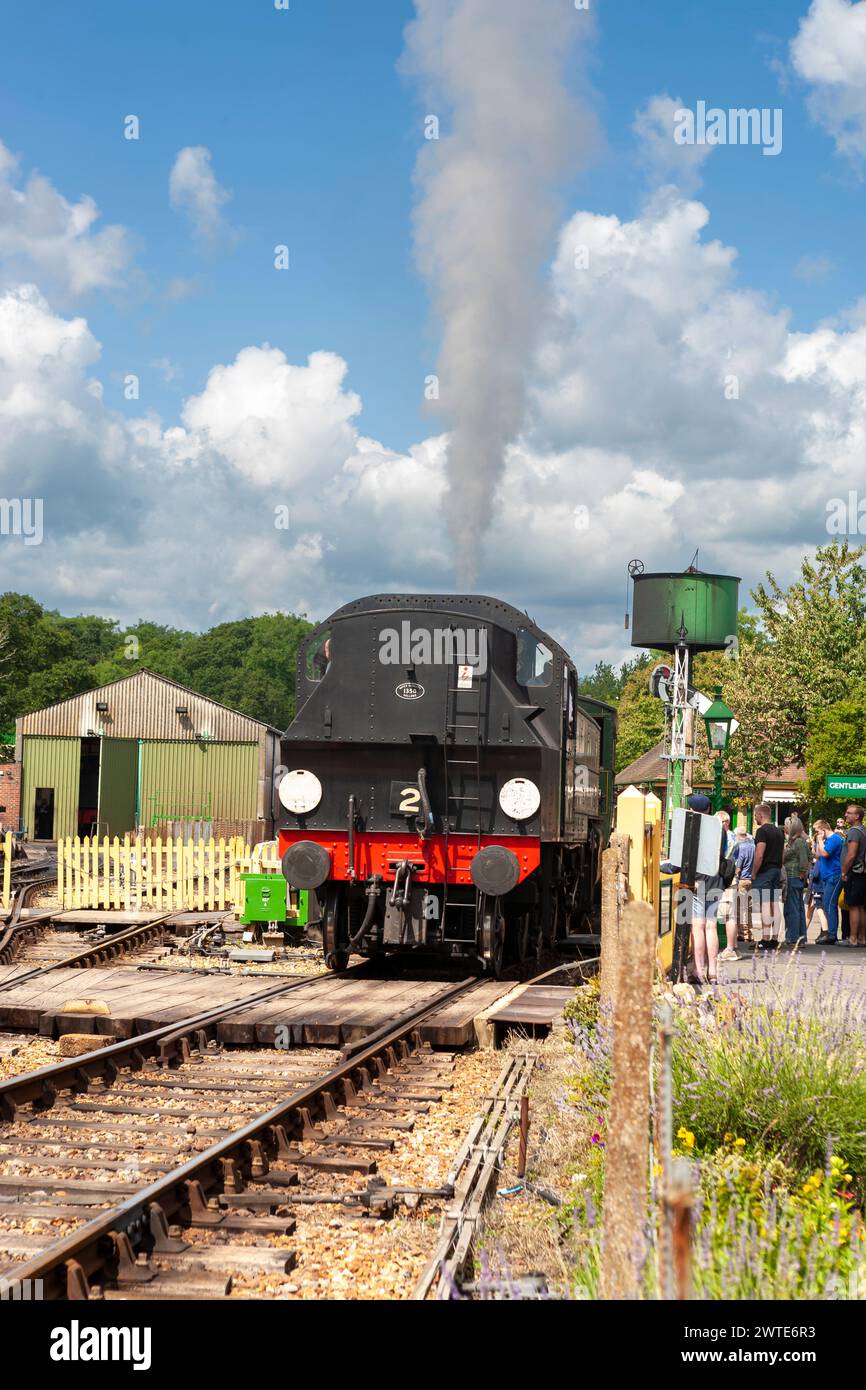 Steam locomotive IVATT CLASS 2, No 41298, preparing to haul a train out ...