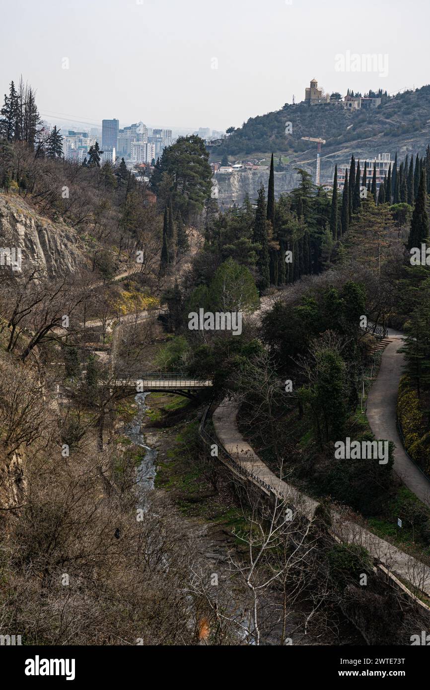 Landscape of Tbilisi botanical garden in the spring season Stock Photo ...