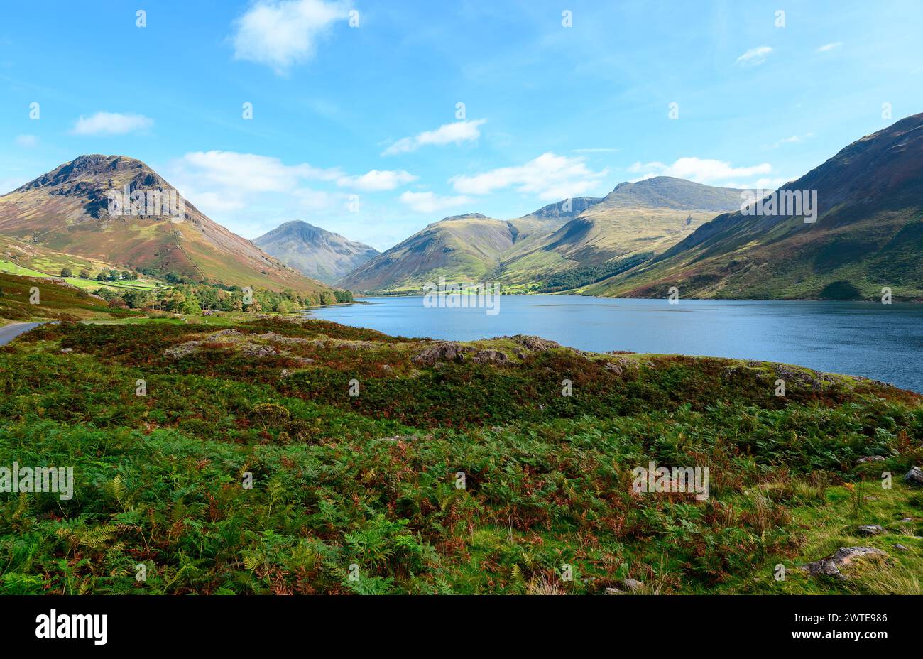 View along Wastwater towards Great Gable, Yewbarrow and Lingmell at the ...