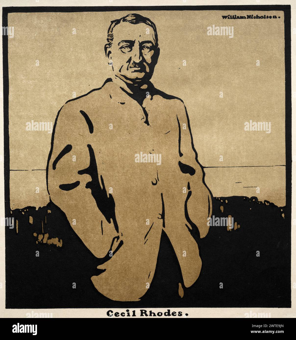 Cecil Rhodes. William Nicholson. 1899. Colour lithograph Stock Photo ...
