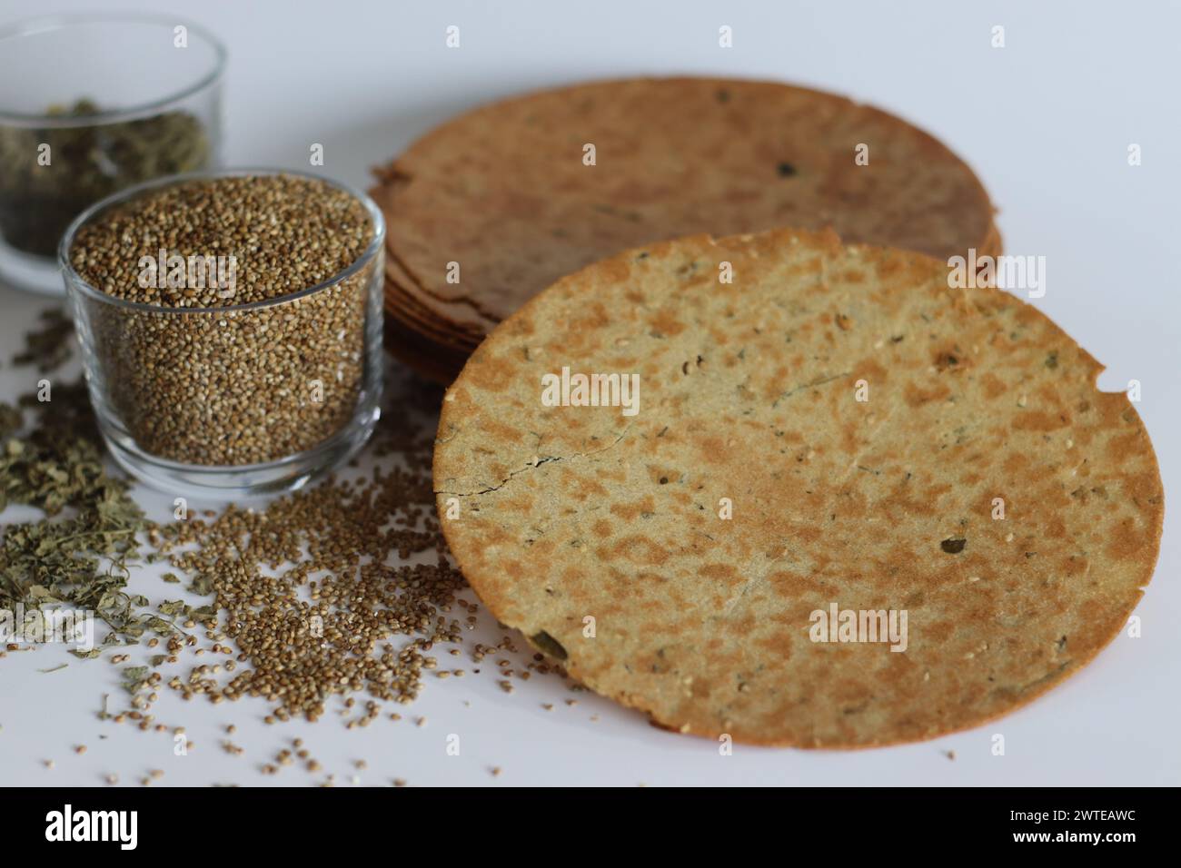 Crunchy Bajra Methi Khakhara or Roasted millet fenugreek leaves crisps ...