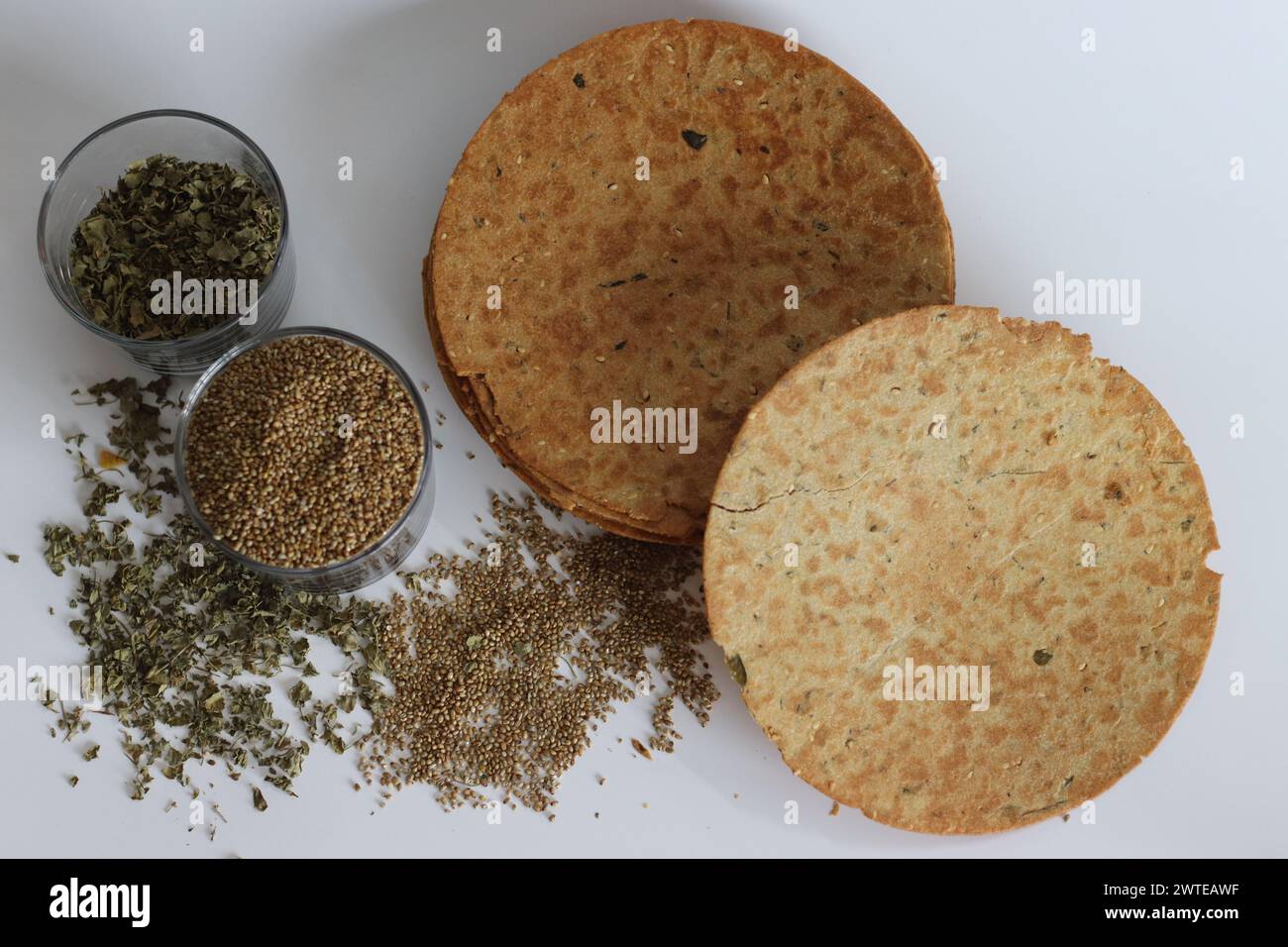 Crunchy Bajra Methi Khakhara or Roasted millet fenugreek leaves crisps ...