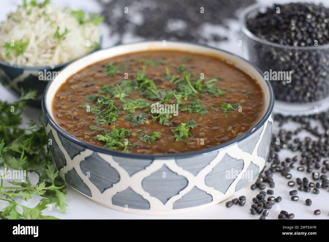 Flavorful maa ki dal paired with fragrant jeera rice, authentic Indian ...