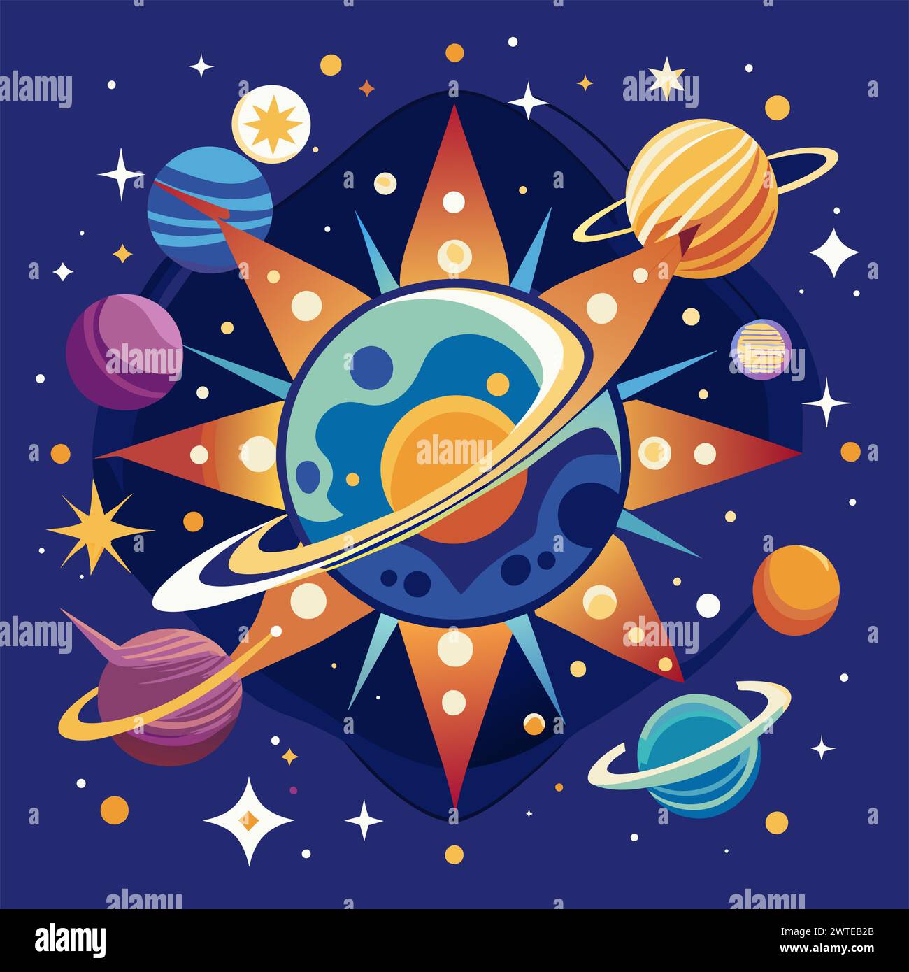 Create a design inspired by celestial elements, like stars and galaxies ...