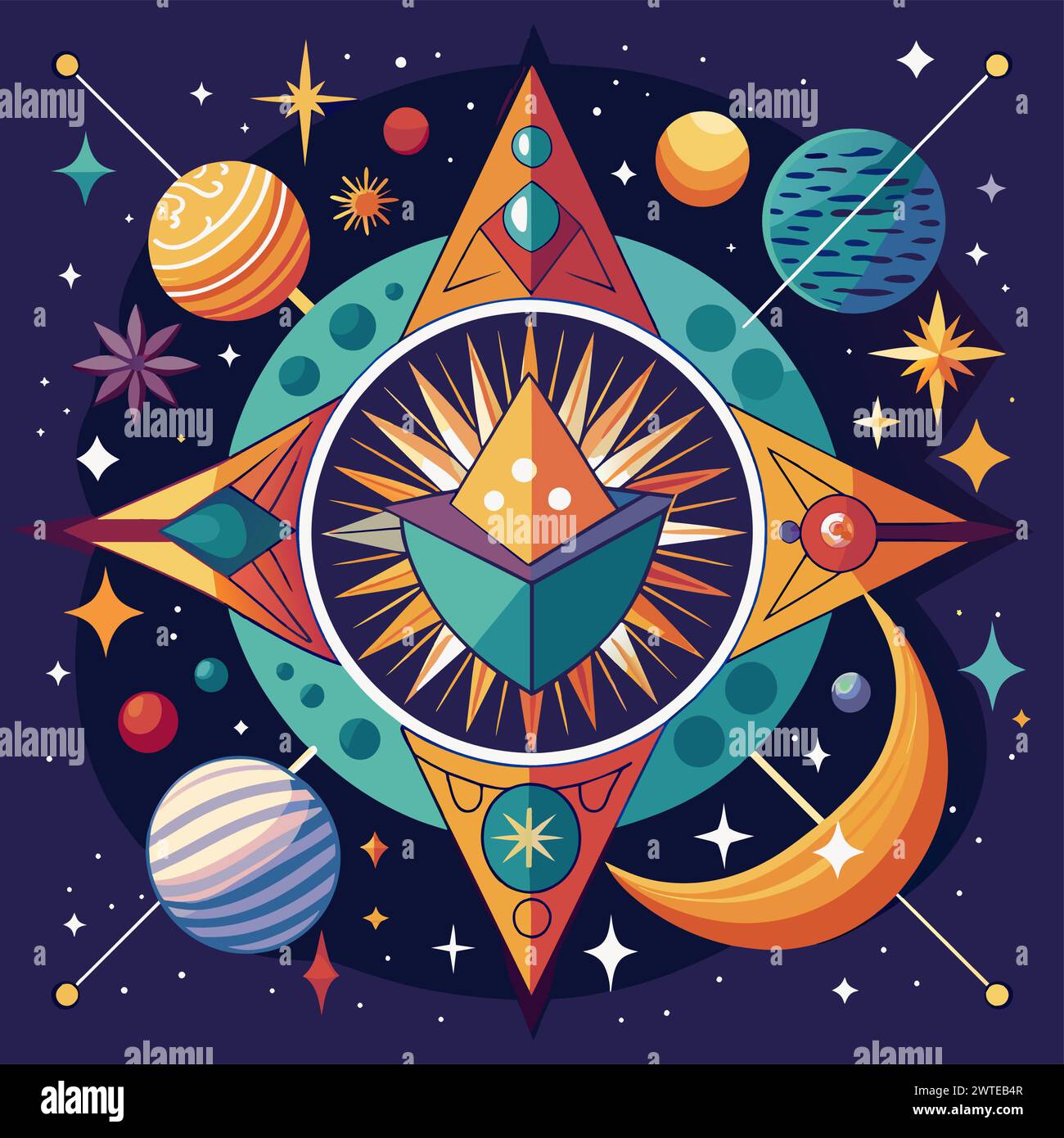 Create a design inspired by celestial elements, like stars and galaxies ...