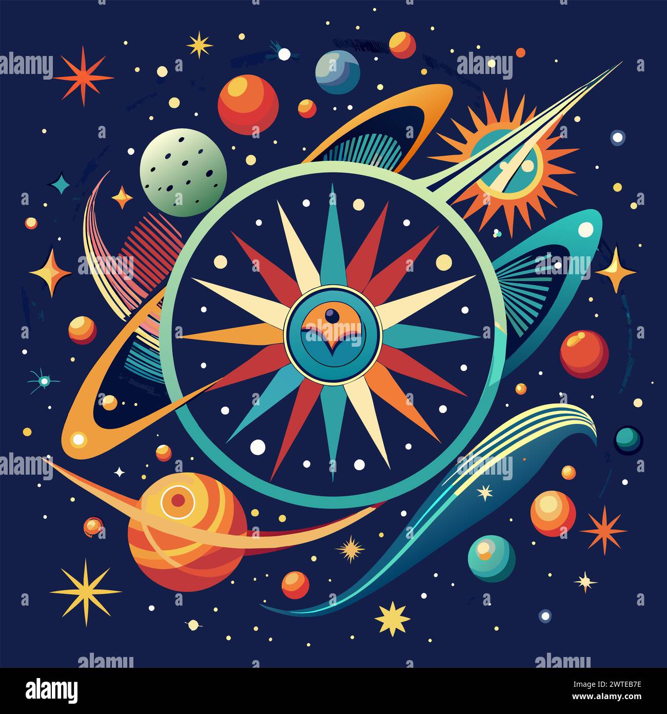 Create a design inspired by celestial elements, like stars and galaxies ...