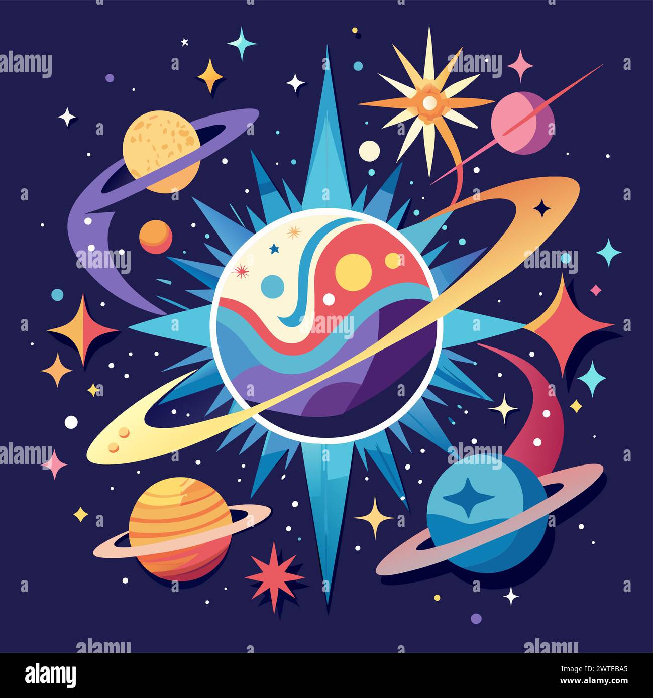Create a design inspired by celestial elements, like stars and galaxies ...
