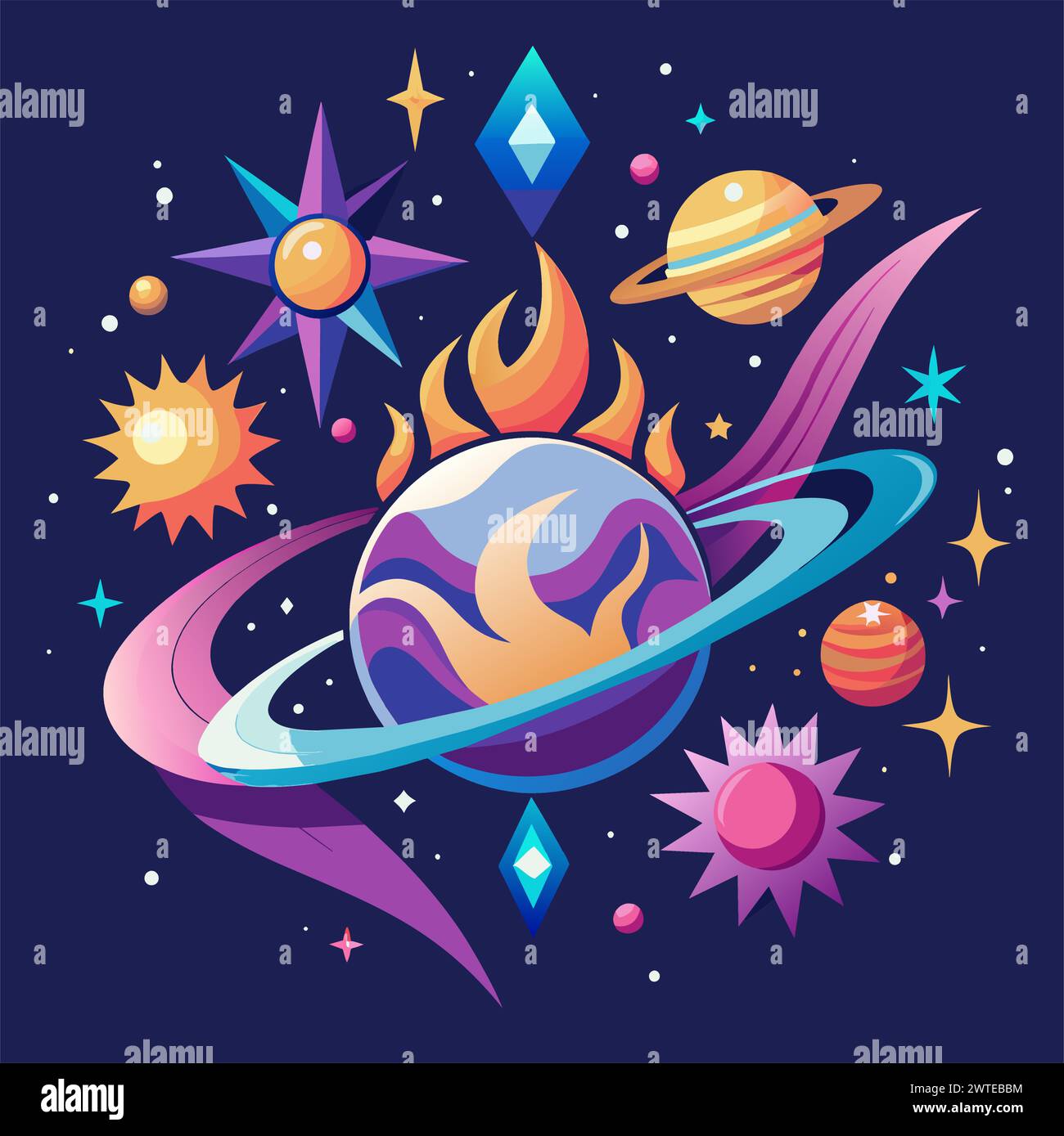 Create a design inspired by celestial elements, like stars and galaxies ...