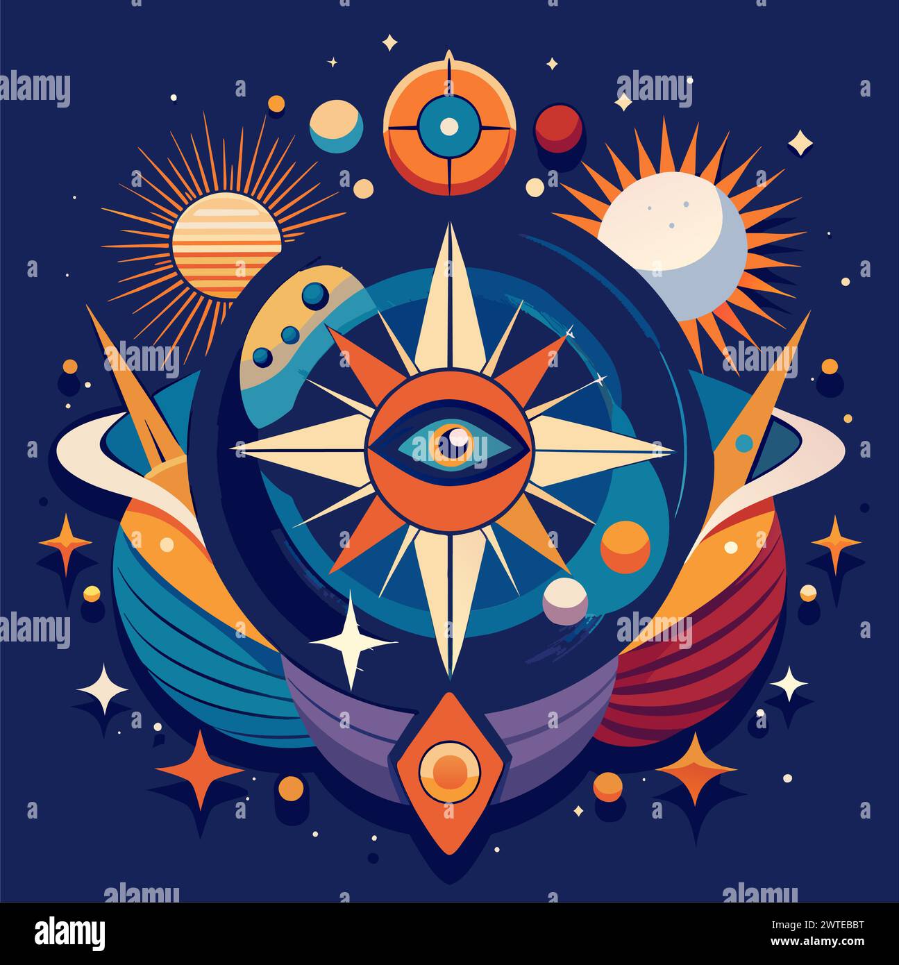 Create a design inspired by celestial elements, like stars and galaxies ...