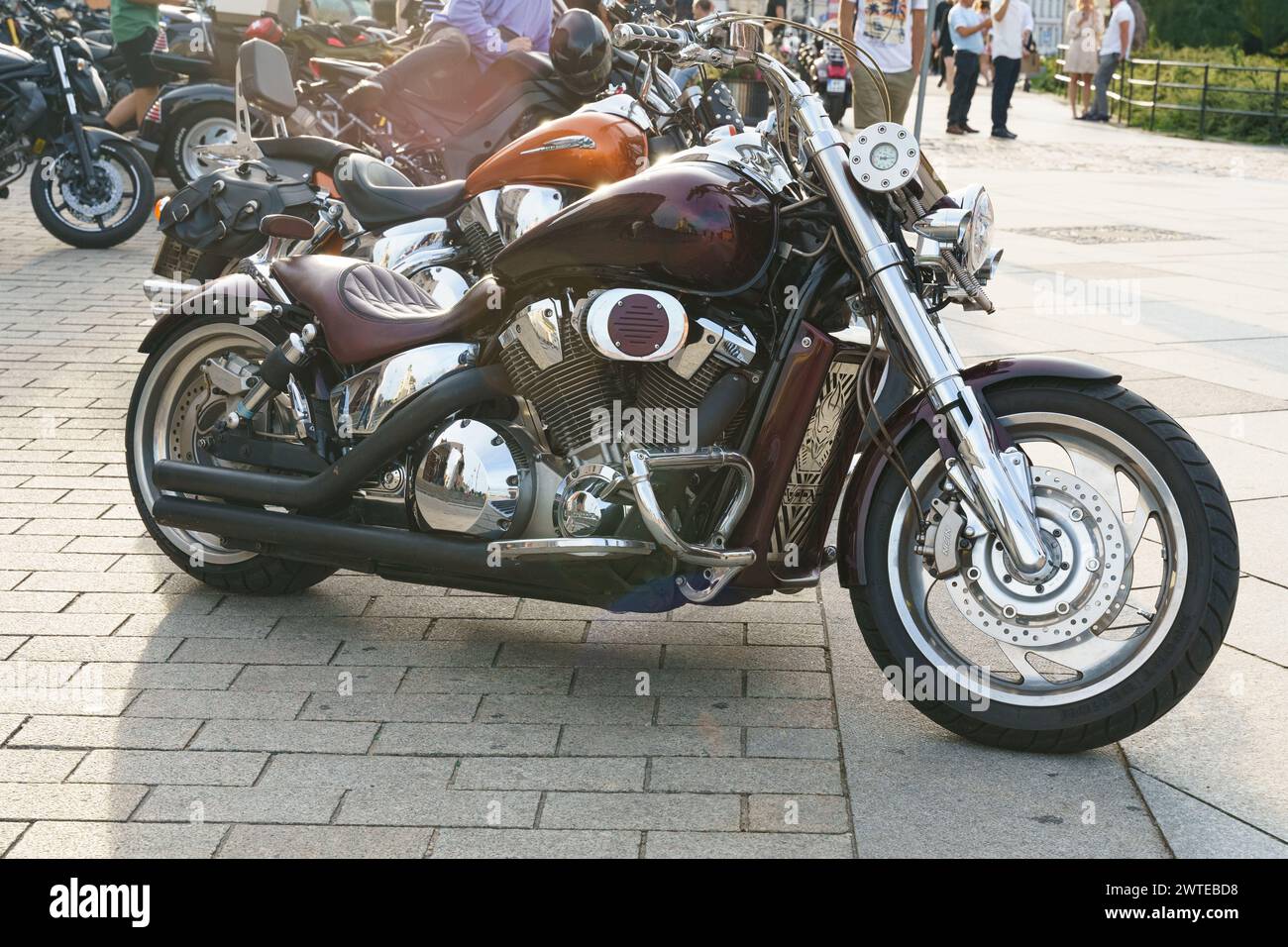 Warsaw, Poland - August 6, 2023: Classic motorcycle Honda VTX 1800 ...