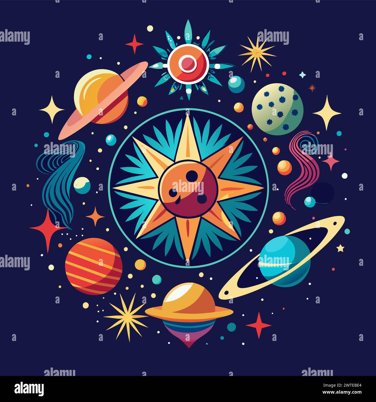 Create a design inspired by celestial elements, like stars and galaxies ...