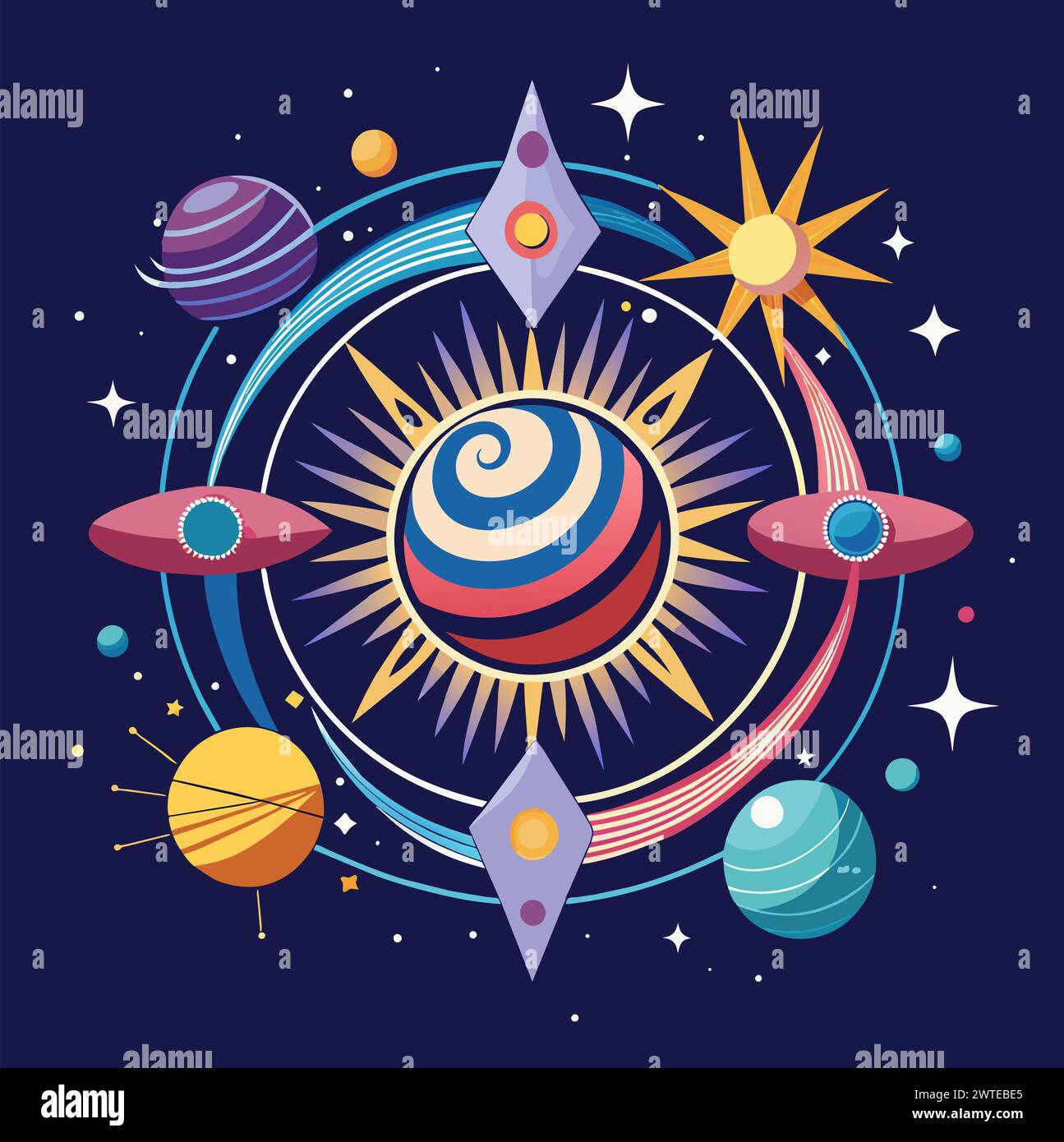 Create a design inspired by celestial elements, like stars and galaxies ...