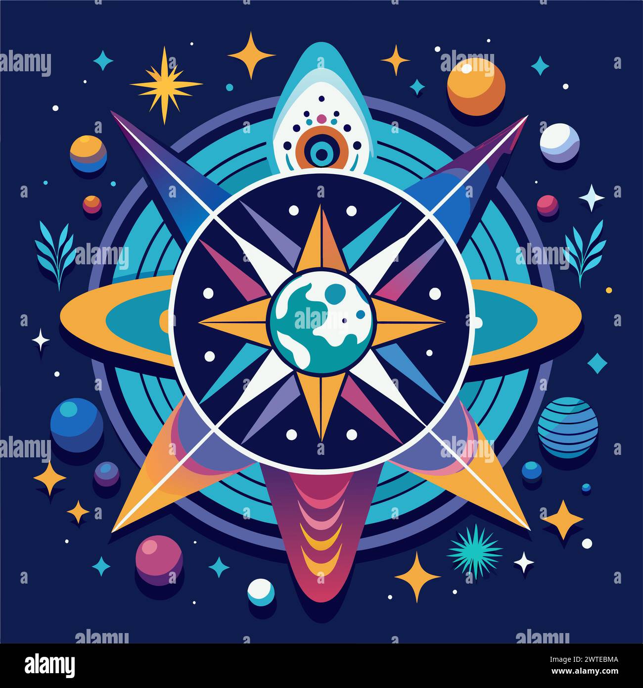 Create a design inspired by celestial elements, like stars and galaxies ...