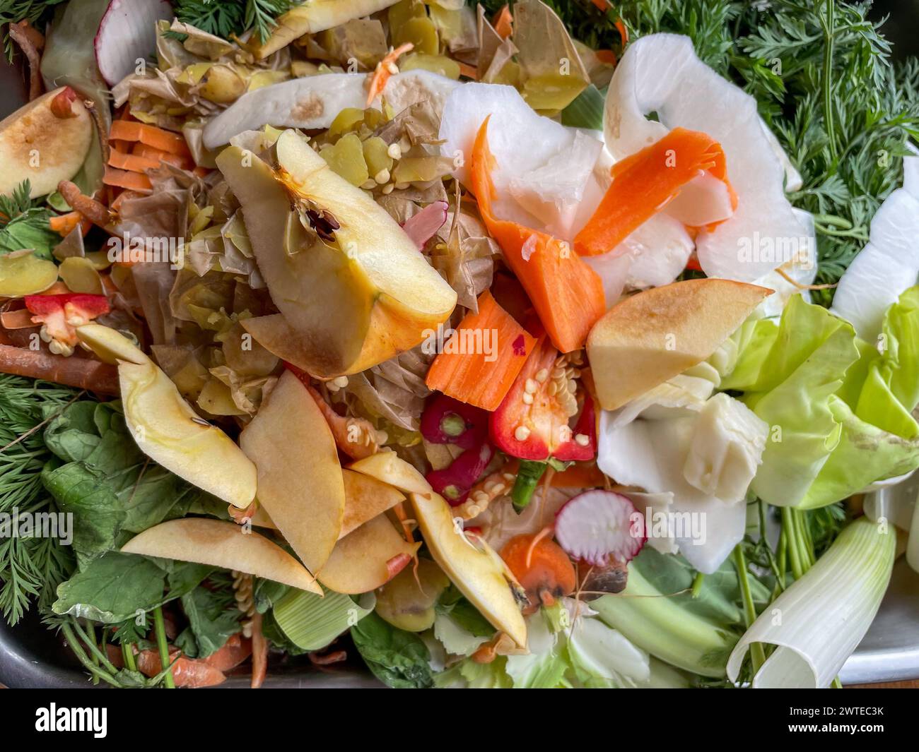 Organic waste after cooking in the kitchen for the composter in the ...