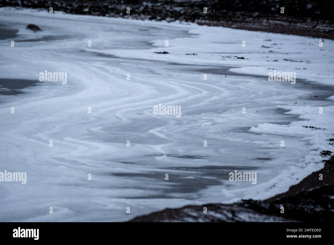 JURMO, REMOTE ISLAND, BALTIC SEA, ICE WAVES, WAVE PATTERNS: The sea is ...