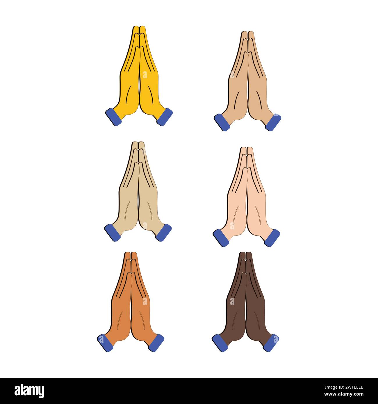 Hand with Fingers Splayed Gesture Icon. Raised hand emoji. Folded Hands ...