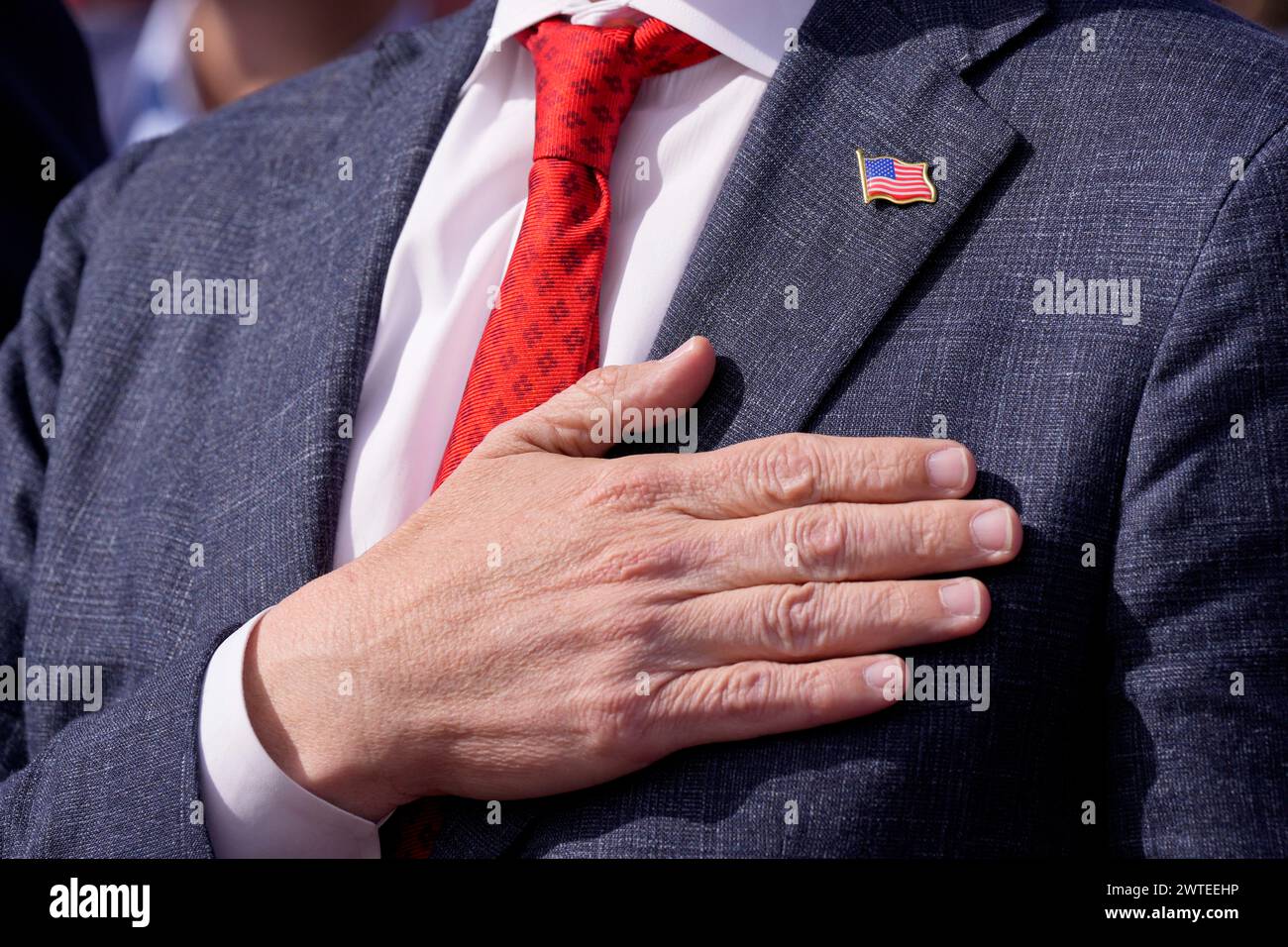 Senate candidate Bernie Moreno listens to remarks from republican ...