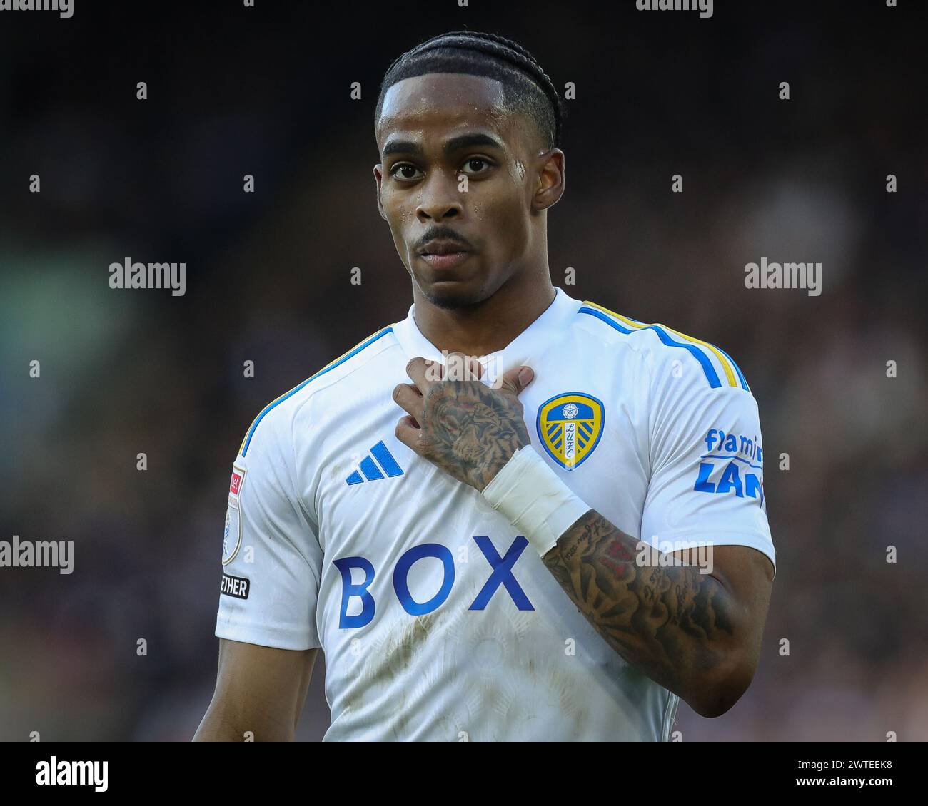 Crysencio Summerville of Leeds United during the Sky Bet Championship ...