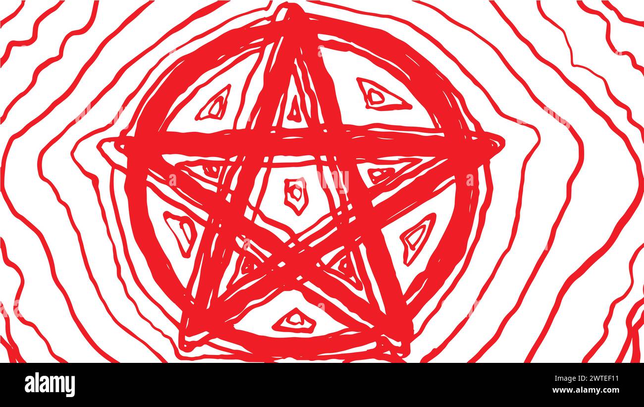 Abstract red hand drawing Star on a white background. Stock vector ...