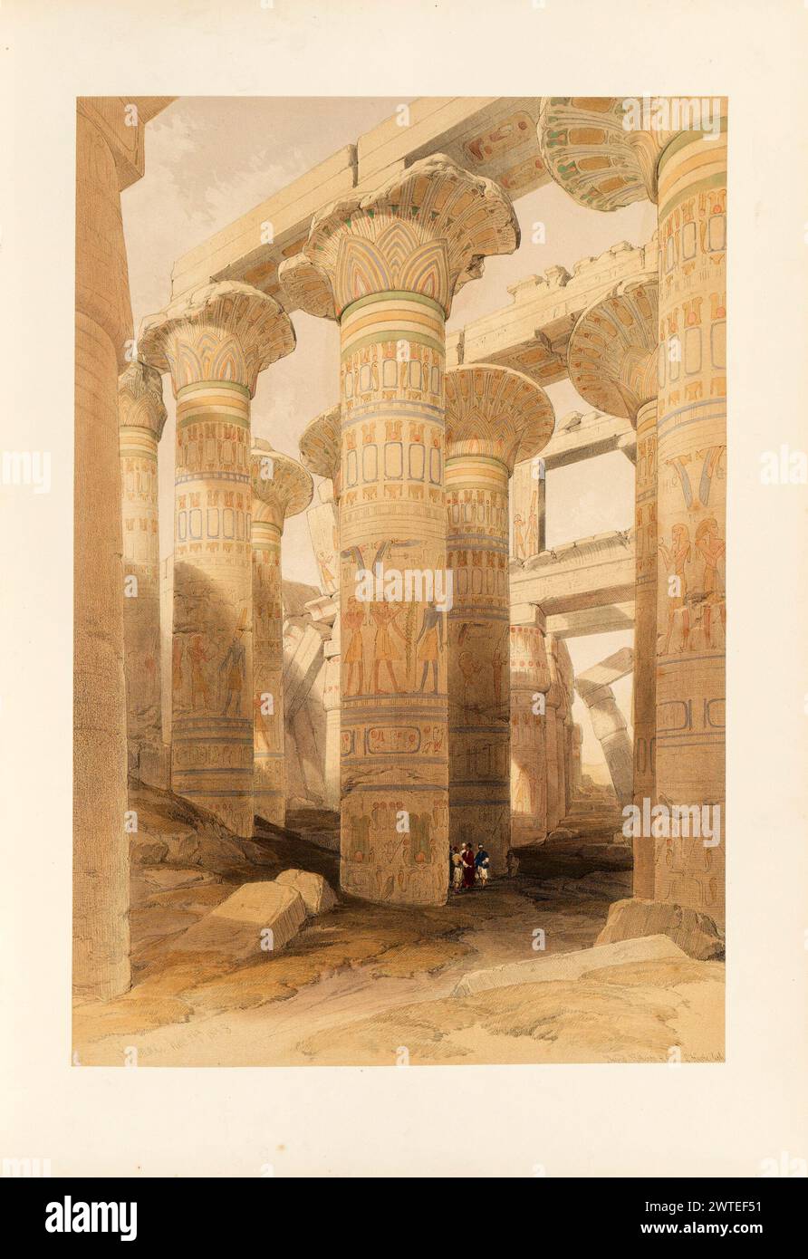 View Looking Across the Hall of Columns, Karnak, Egypt. Vintage ...