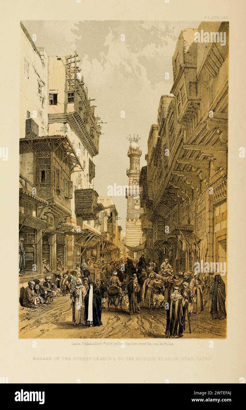 Bazaar of the Street Leading to the Mosque El-Mooristan, Cairo, Egypt ...