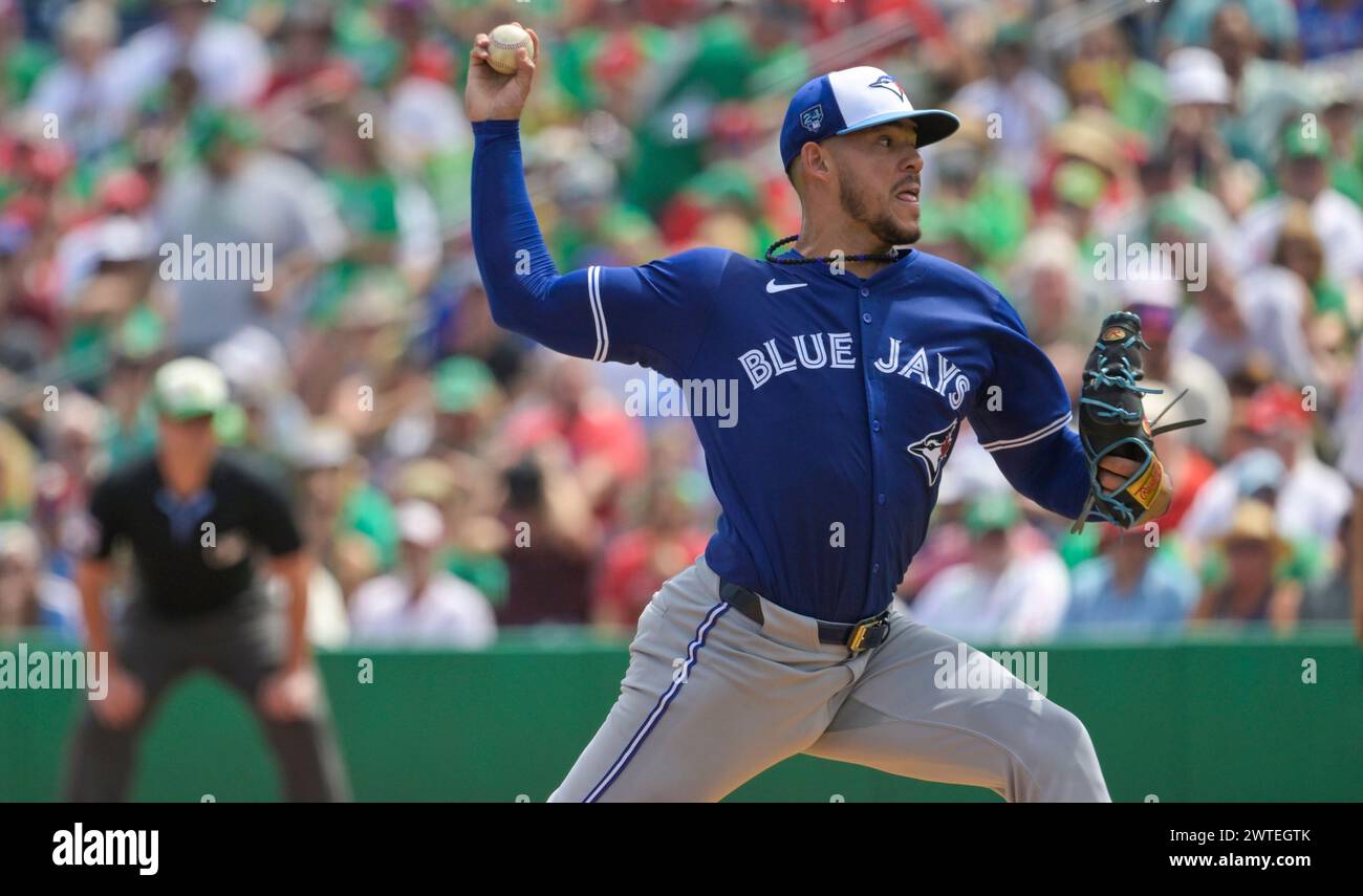 Toronto Blue Jays starter Jose Berrios pitches during the first inning ...