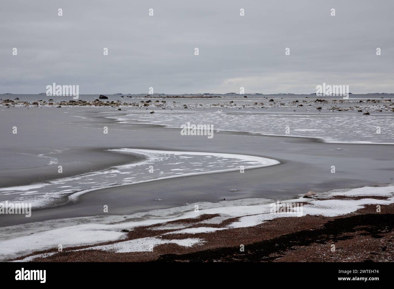 JURMO, REMOTE ISLAND, BALTIC SEA, ICE WAVES, WAVE PATTERNS: The sea is ...