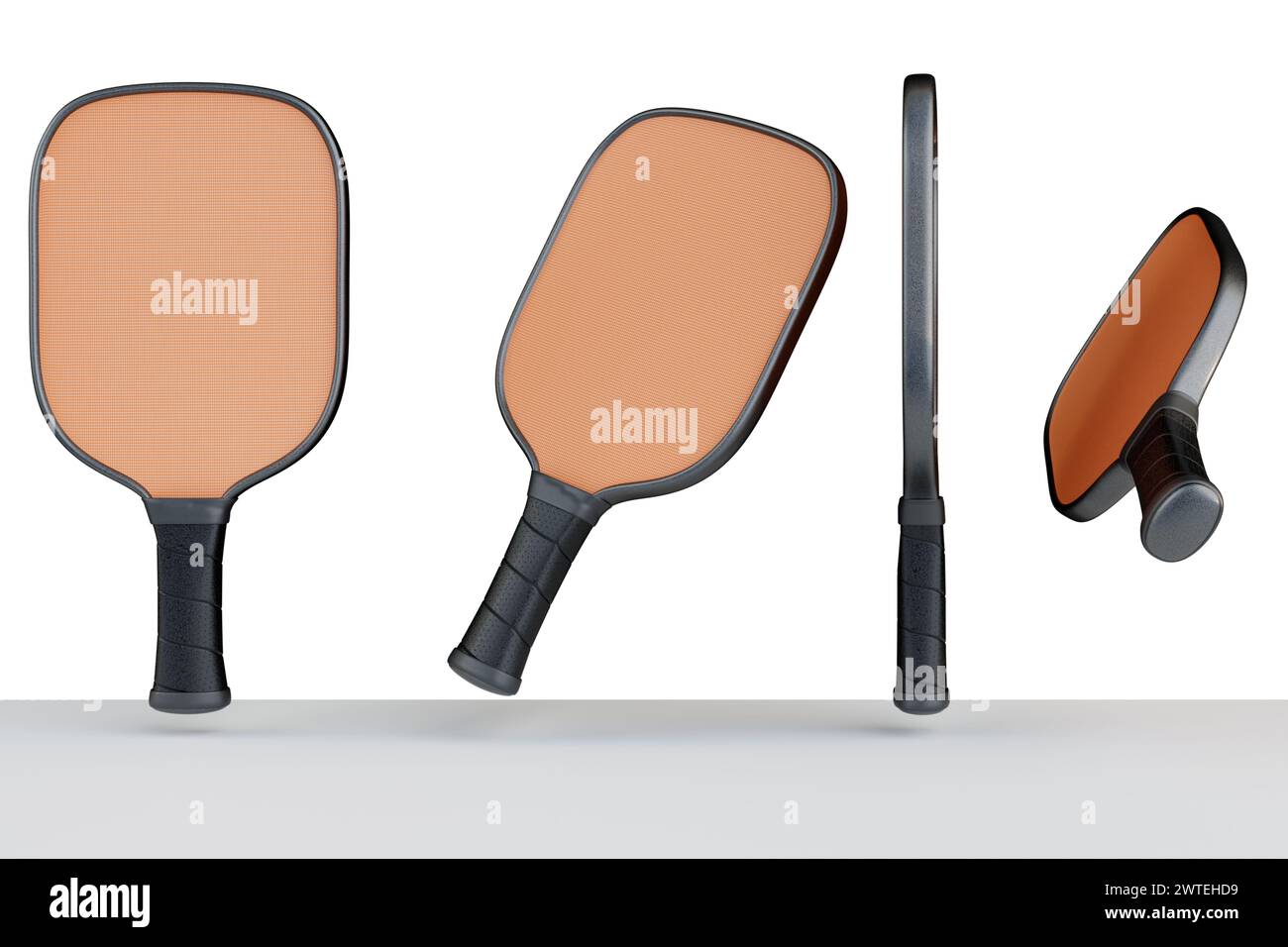 Pickleball paddle racket on isolated background. Front side 3d ...