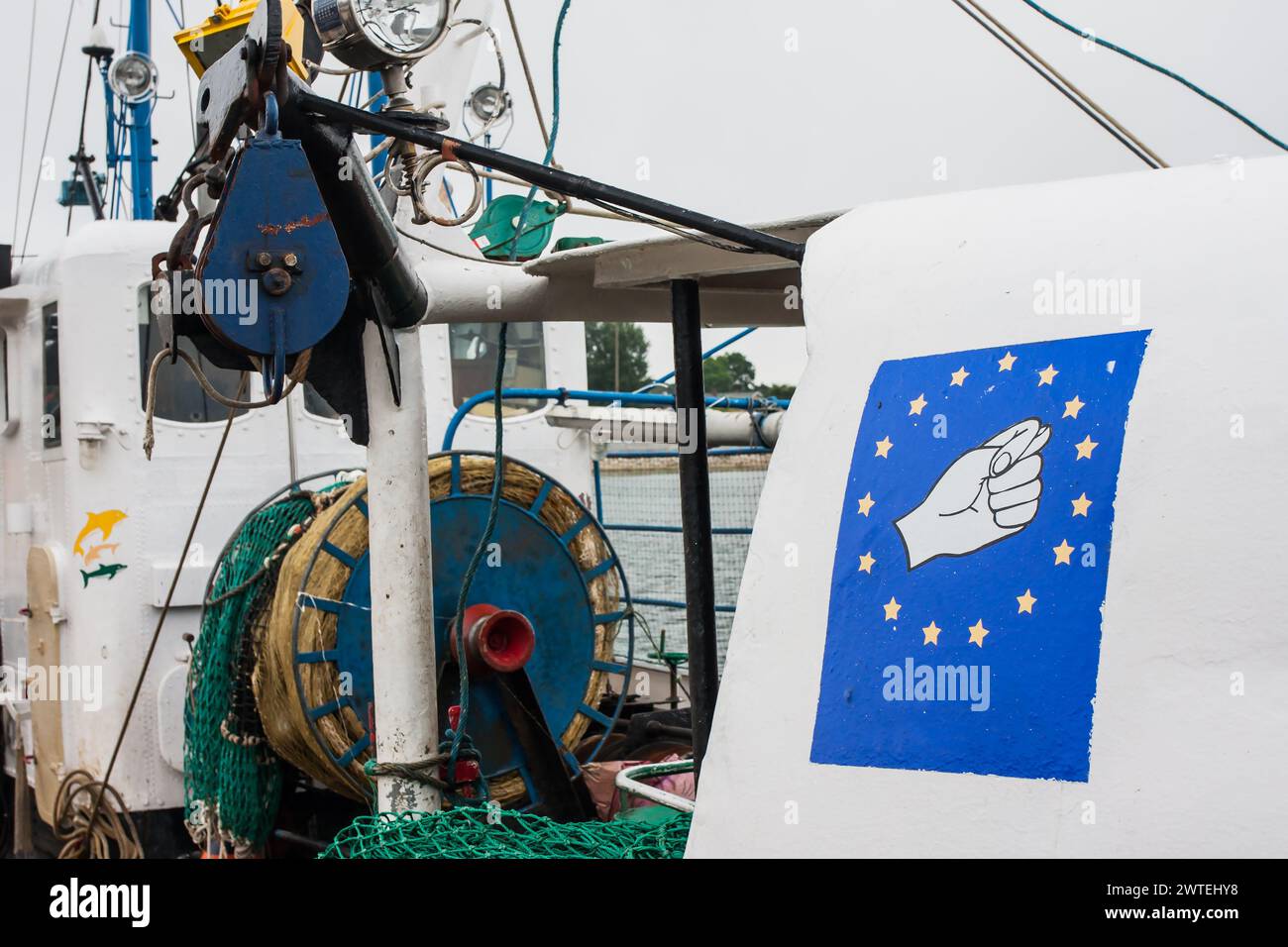 Symbol of protest against European Union policy, limiting fish fishing ...