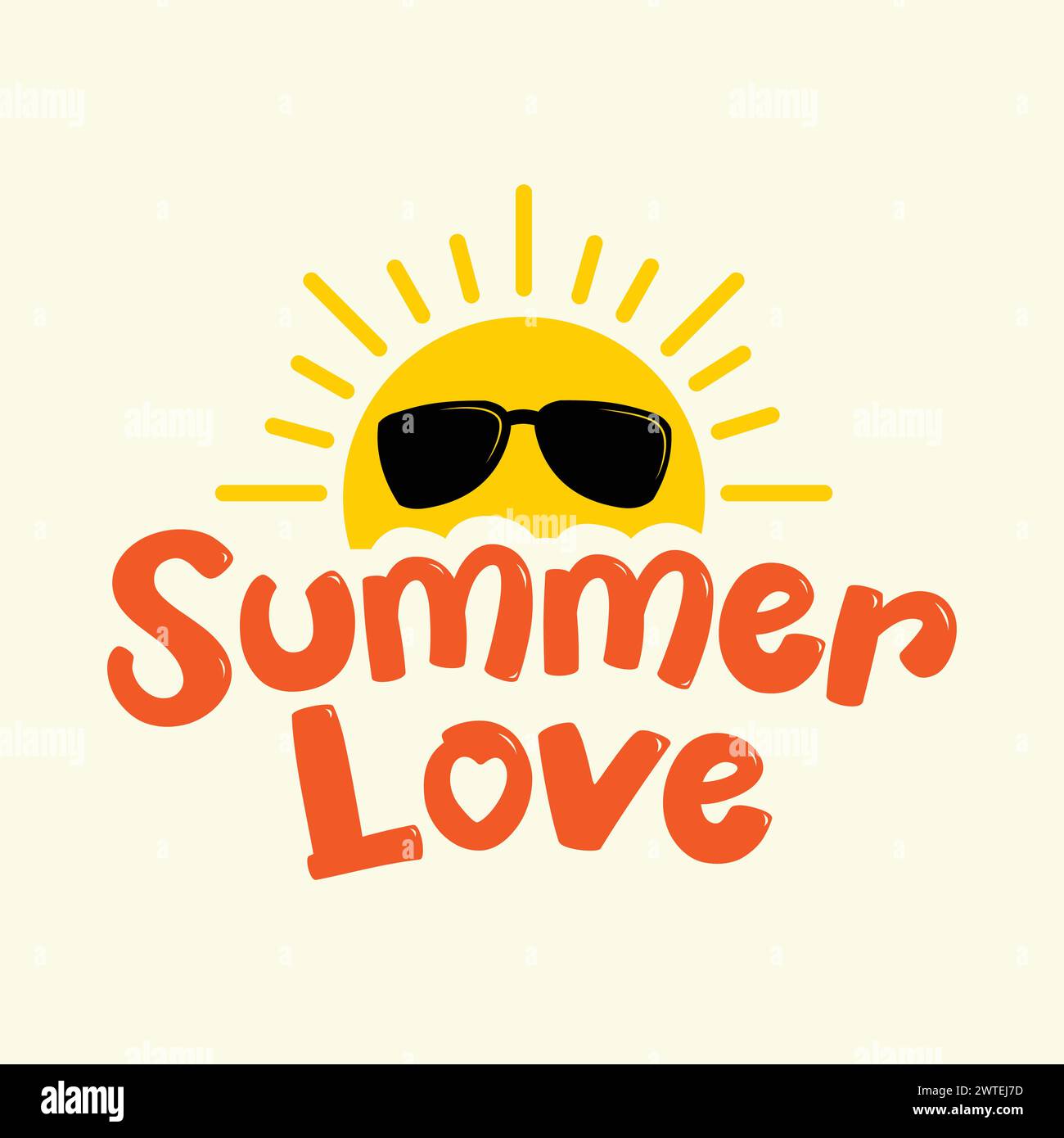Summer vacation lettering logo with sun vector illustration. Summer ...