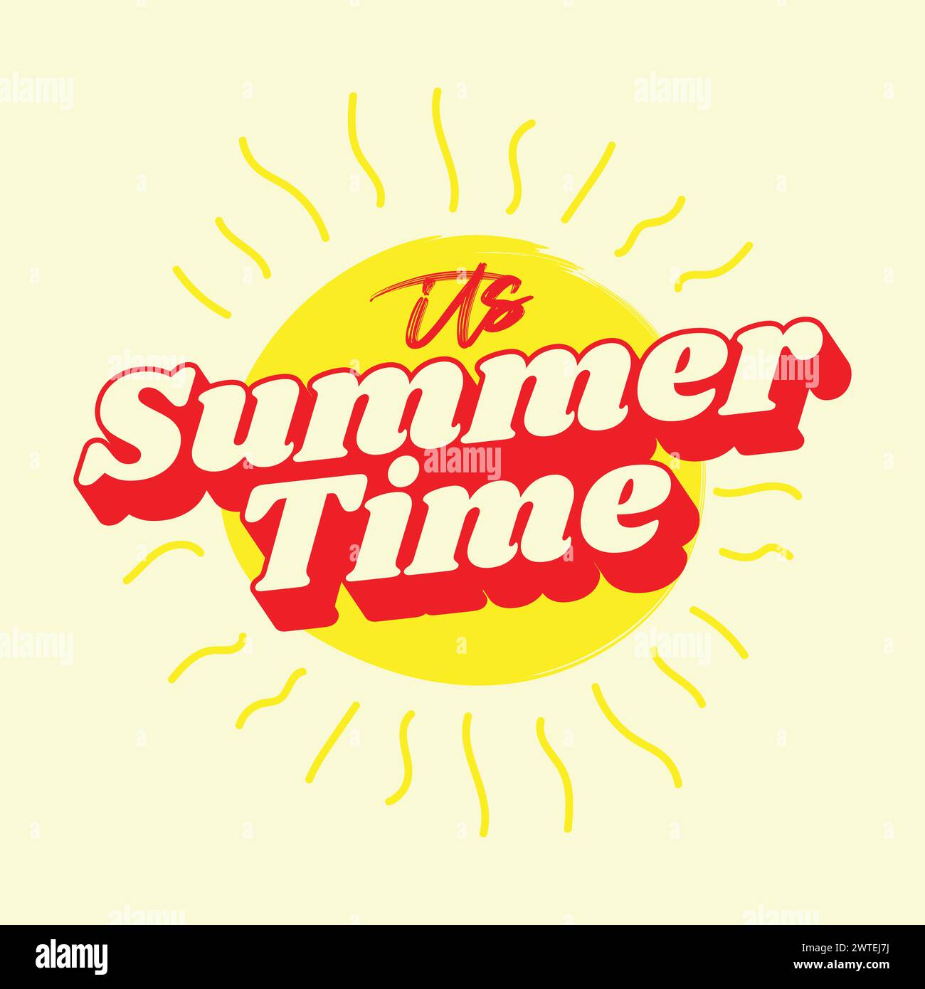 Summer vacation lettering logo with sun vector illustration. Summer ...