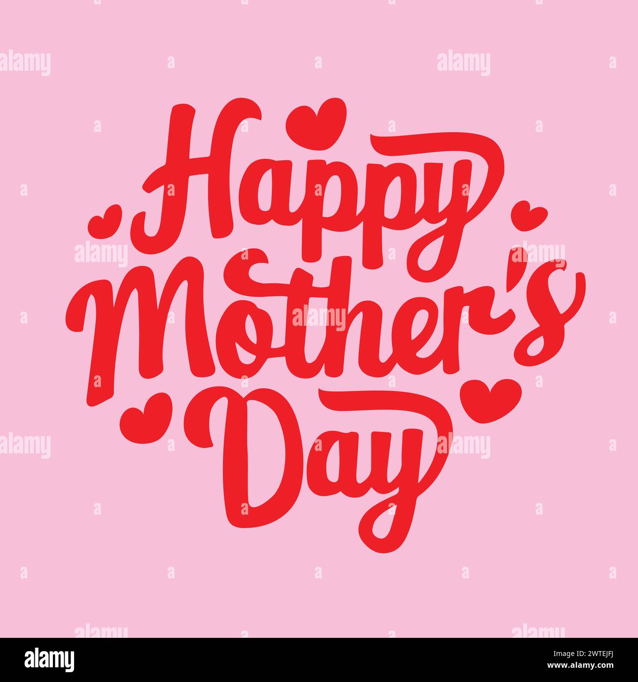Happy Mother's Day Greeting Card Design with hearts and flower vector ...