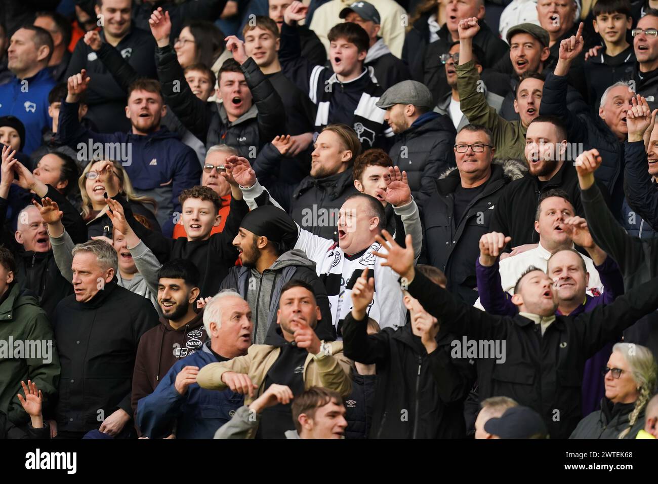Derby County fans during the Sky Bet League One match at Pride Park ...