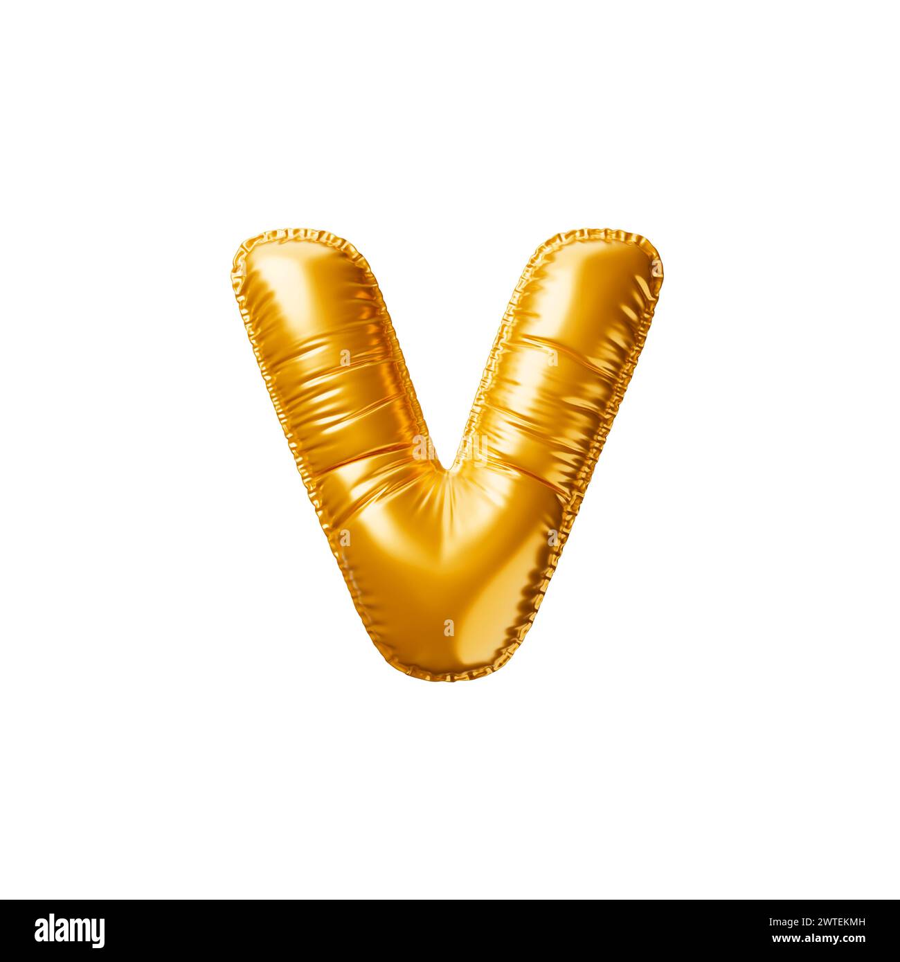 Golden balloon Letter V. 3d render illustration Stock Photo - Alamy