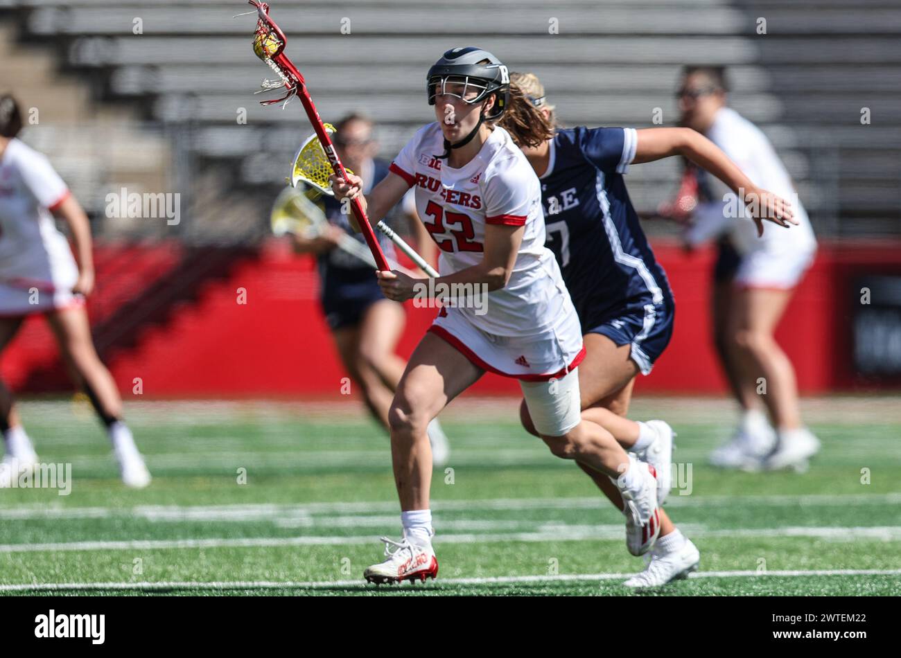 Piscataway, NJ, USA. 17th Mar, 2024. Rutgers midfielder Ashley Moynahan ...