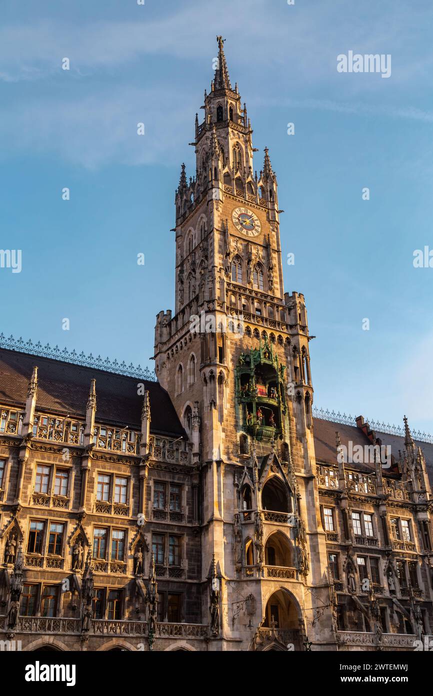 The Rathaus-Glockenspiel in Munich is a tourist attraction clock in ...