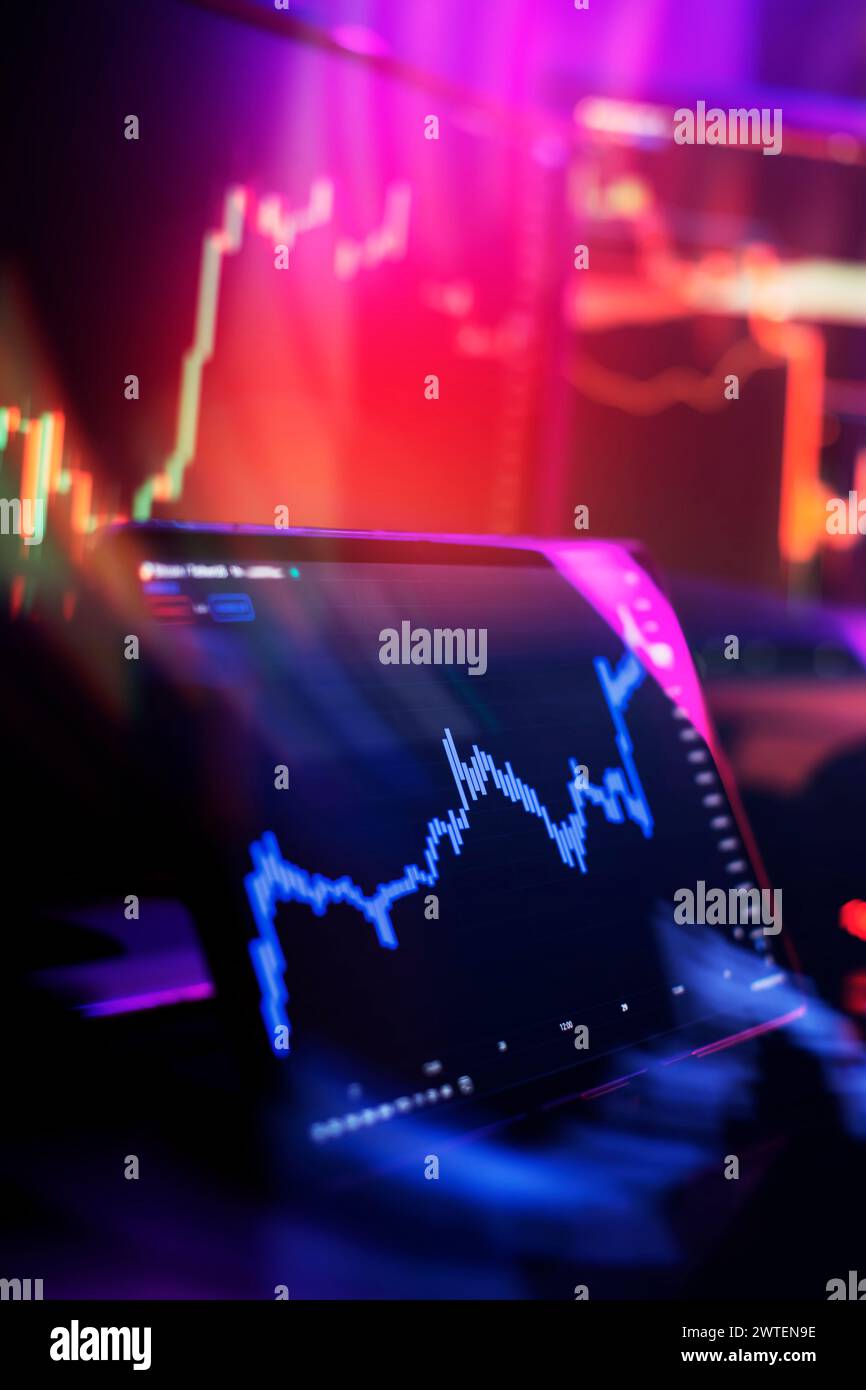 Financial chart with up trend line graph. Wealth management with risk ...