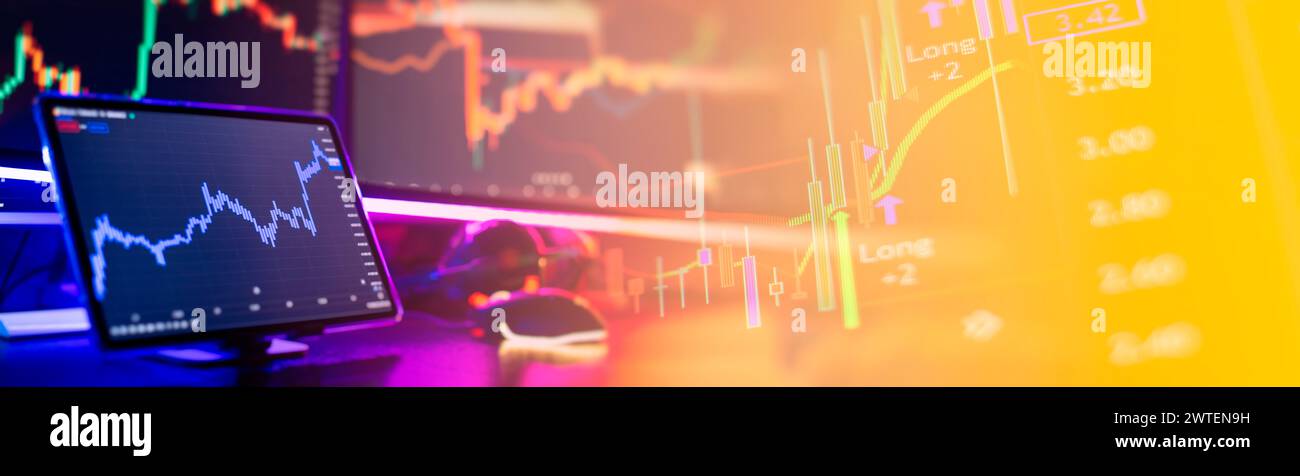 Financial chart with up trend line graph. Wealth management with risk ...