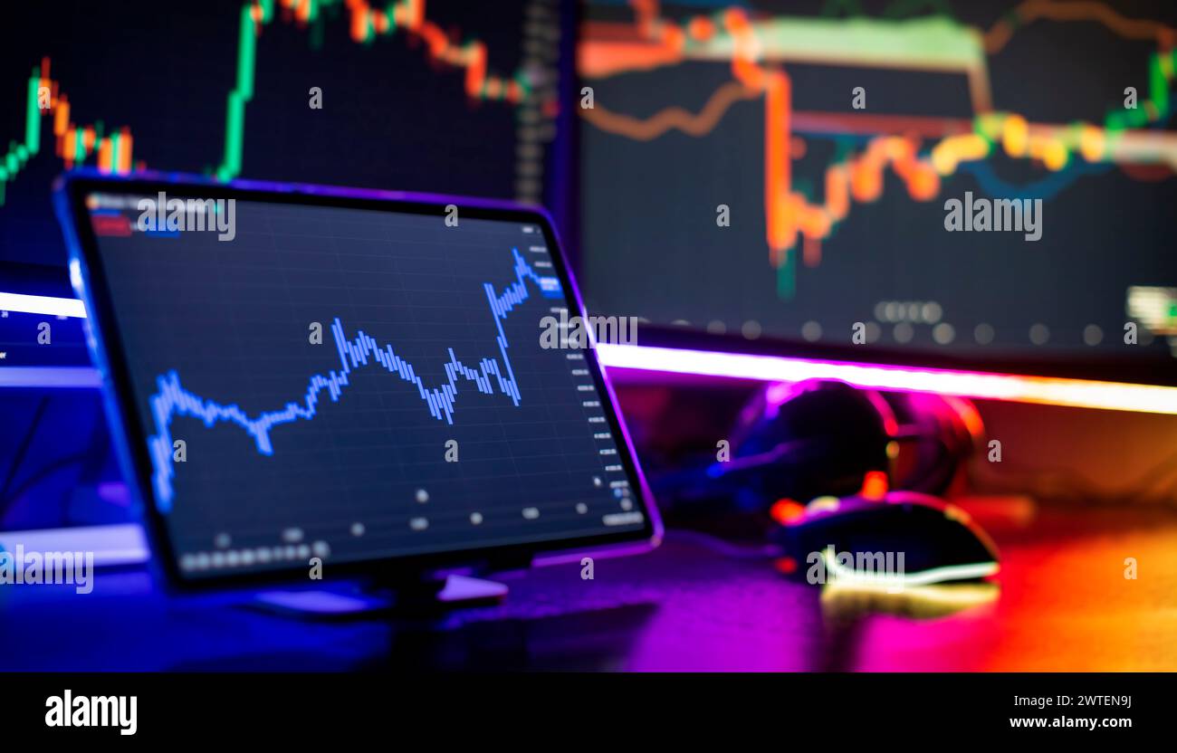 Financial chart with up trend line graph. Wealth management with risk ...