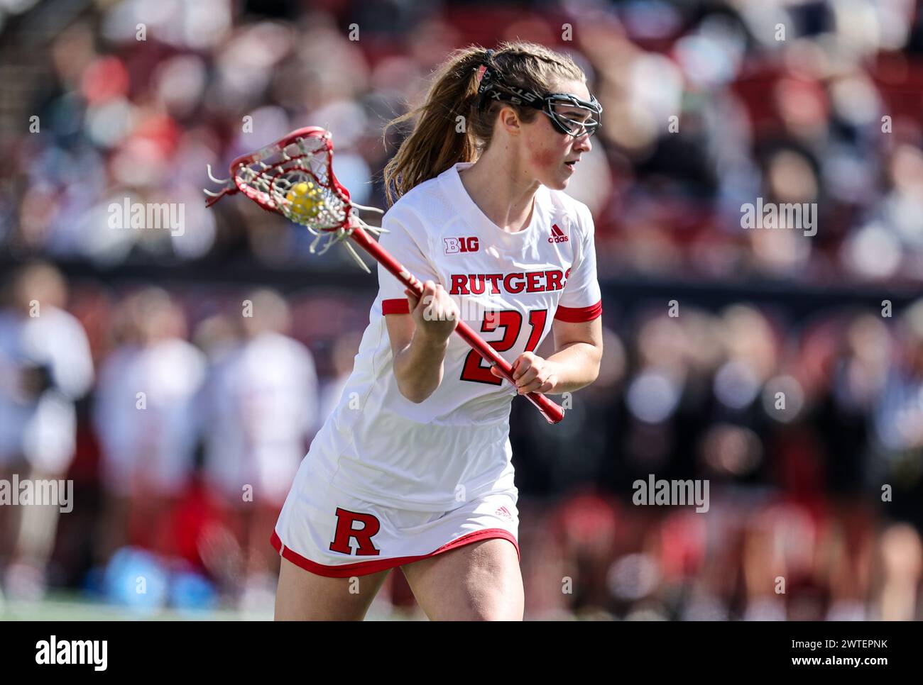 Piscataway, NJ, USA. 17th Mar, 2024. Rutgers midfielder Payton Tini (21 ...
