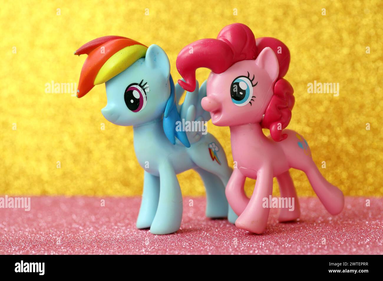 TERNOPIL, UKRAINE - JULY 7, 2023 Old toy with character from My Little ...