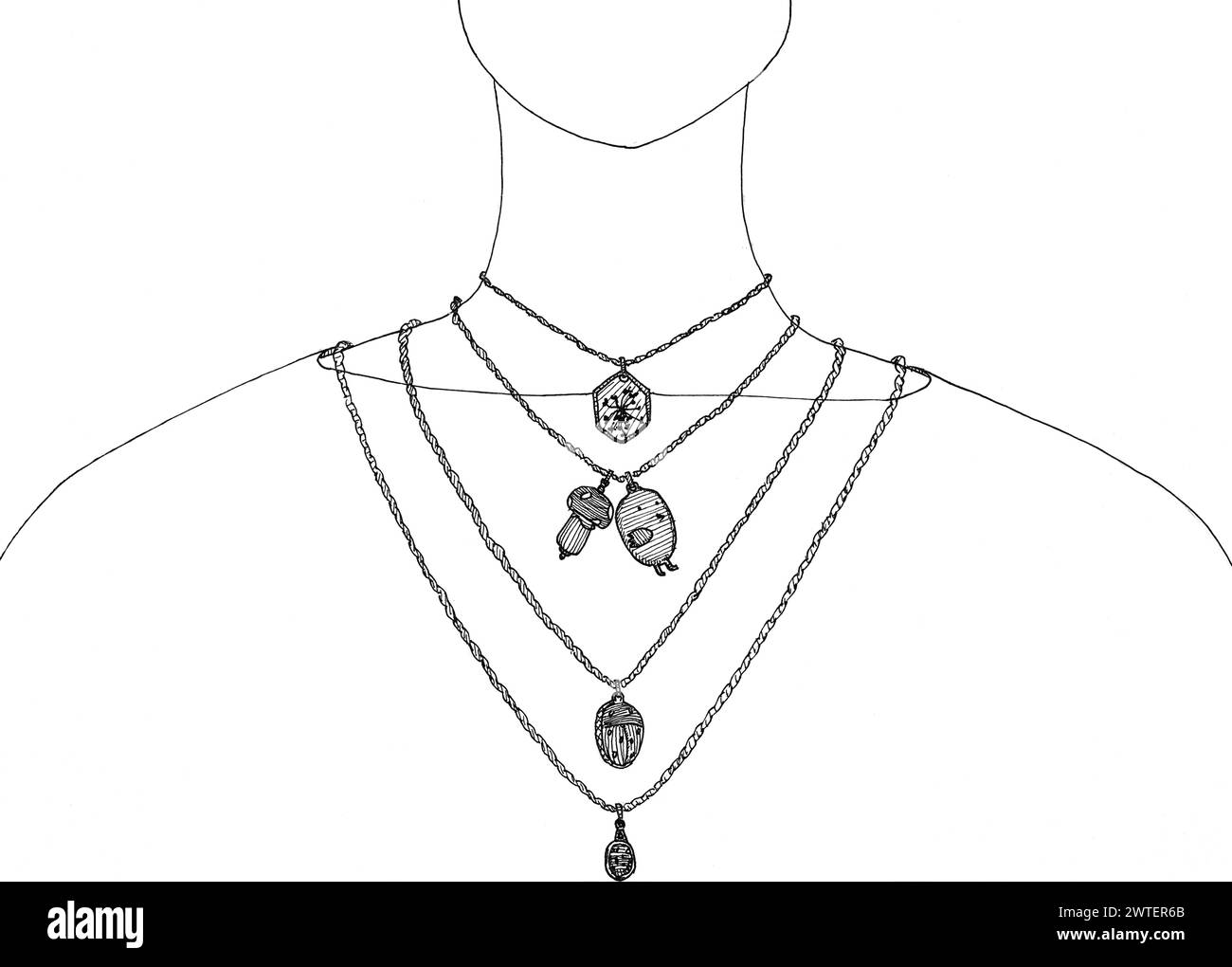 educational sketch drawn by hand in black ink on white paper ...