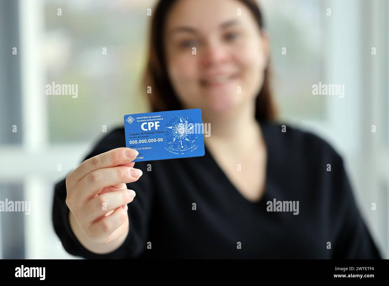 KYIV, UKRAINE - OCTOBER 31, 2023 Blue CPF card document template. The ...