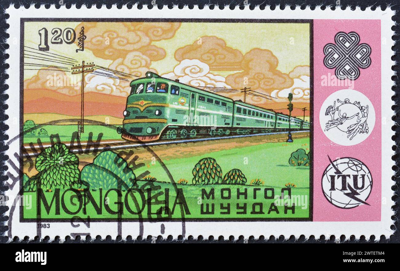 Cancelled postage stamp printed by Mongolia, that promotes World ...