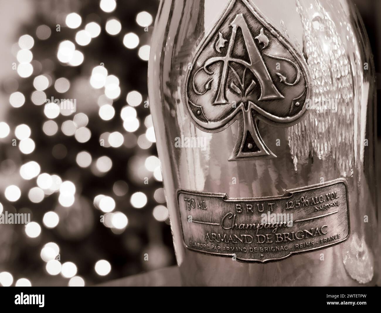 Armand de Brignac "Ace of Spades'' CHAMPAGNE. Retro vintage B&W style ...