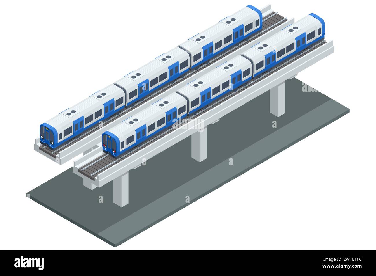 Isometric Subway City Train, Sky Train Road. Sky Train Station. Modern ...