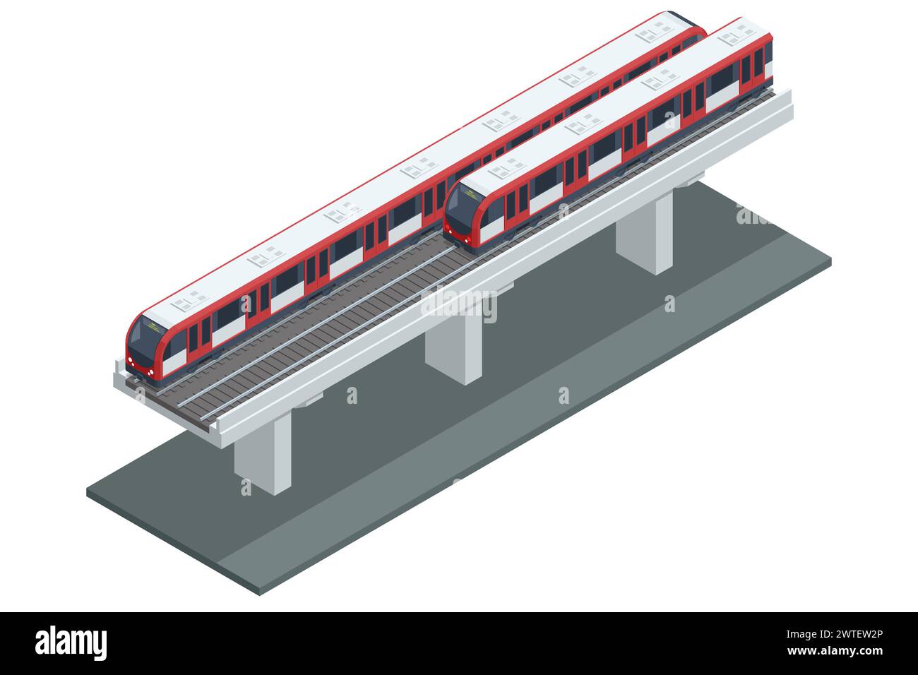 Isometric Subway City Train, Sky Train Road. Sky Train Station. Modern ...